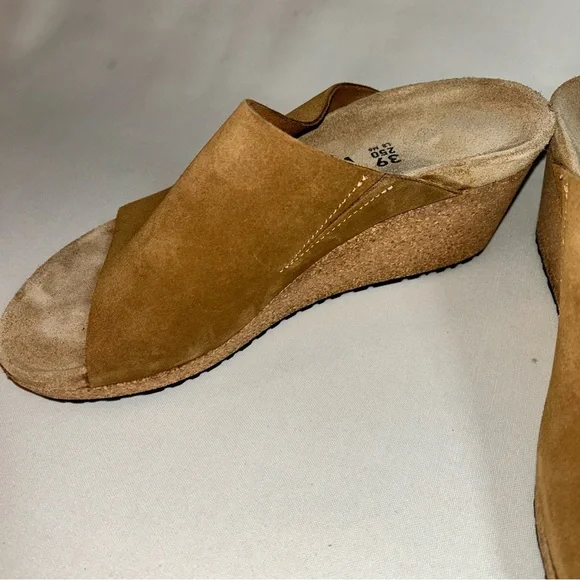 Papillio | Shoes | Papillio By Birkenstock Manica Slide Tan Wedge ...